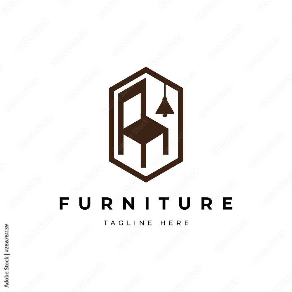 furniture logo design vector template.Symbol and icon of chairs, sofas ...
