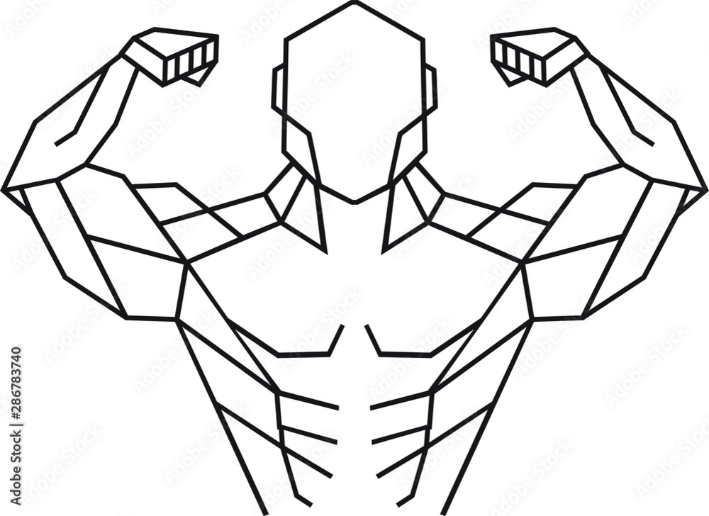 Strong Man Flexing. Abstract. Vector Image. Stock Vector | Adobe Stock