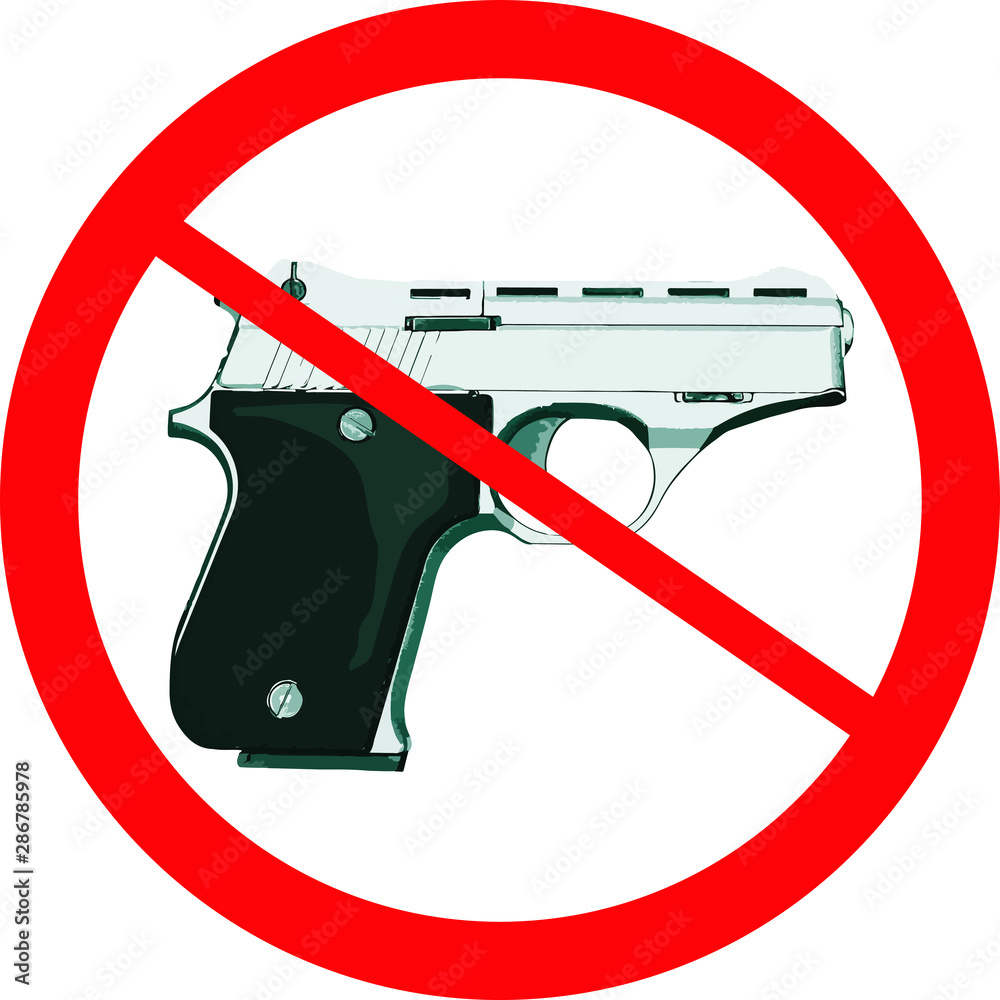 No Guns Allowed Sign. Weapons Banned. Vector Illustration Stock Vector ...