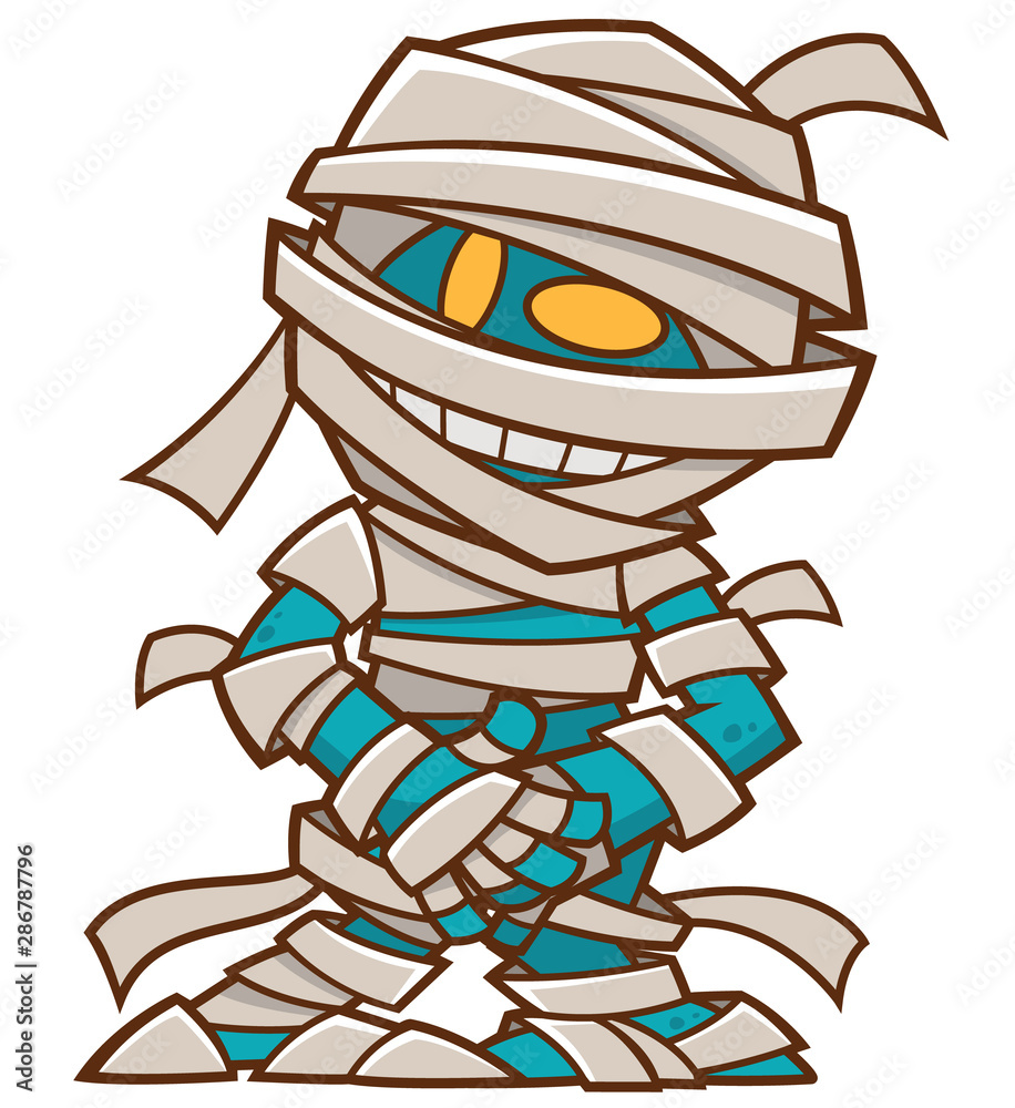 Vector illustration of cartoon Mummy character Stock Vector | Adobe Stock