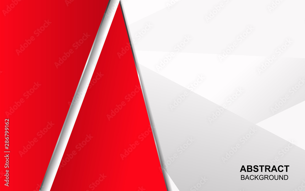 Abstract red and white overlapping layers background a combination with ...