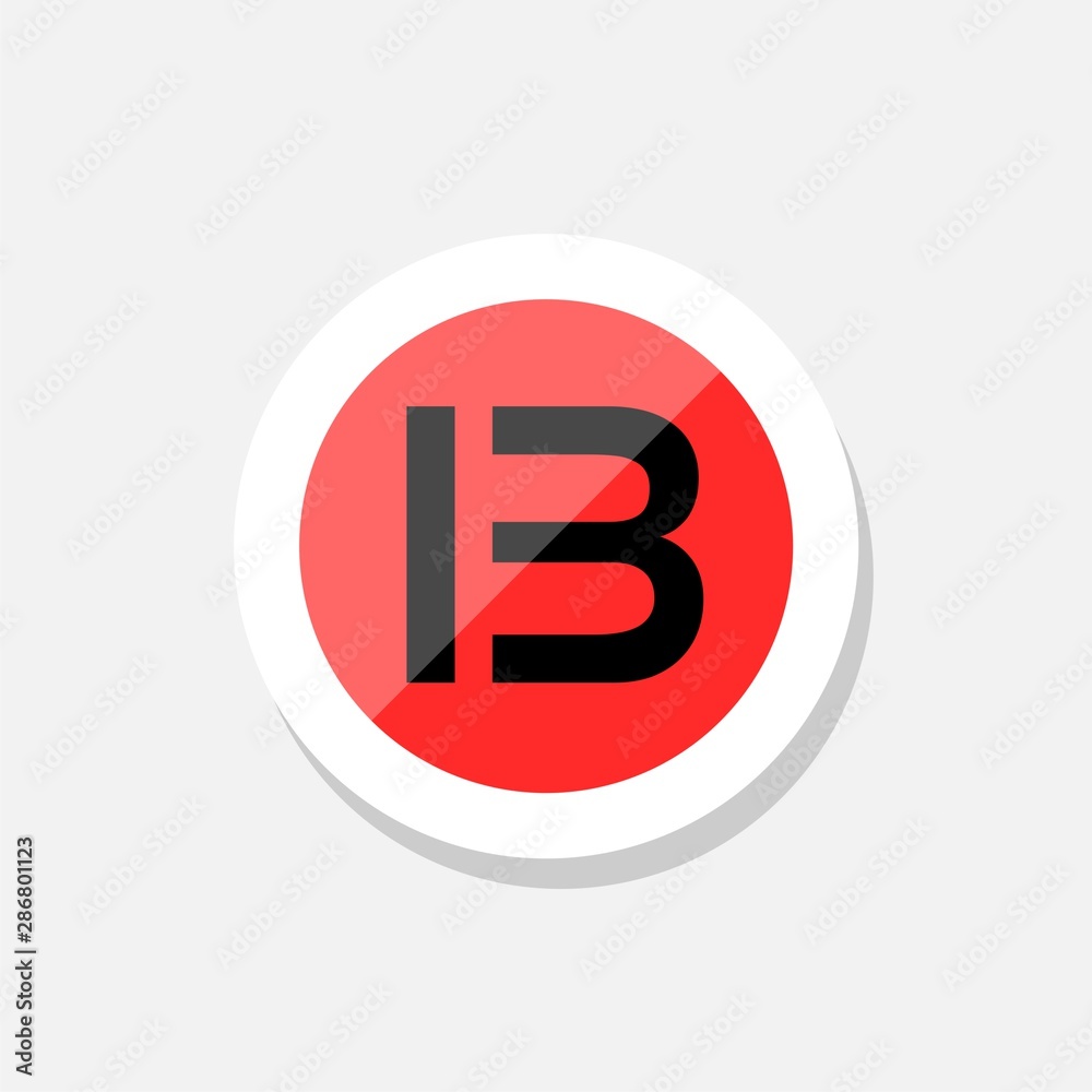 Initial Letter IB Logo Template sticker Design Stock Illustration ...