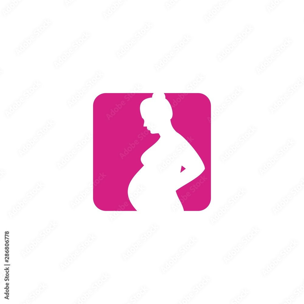 pregnant logo template, design vector icon, logo concept Stock Vector ...