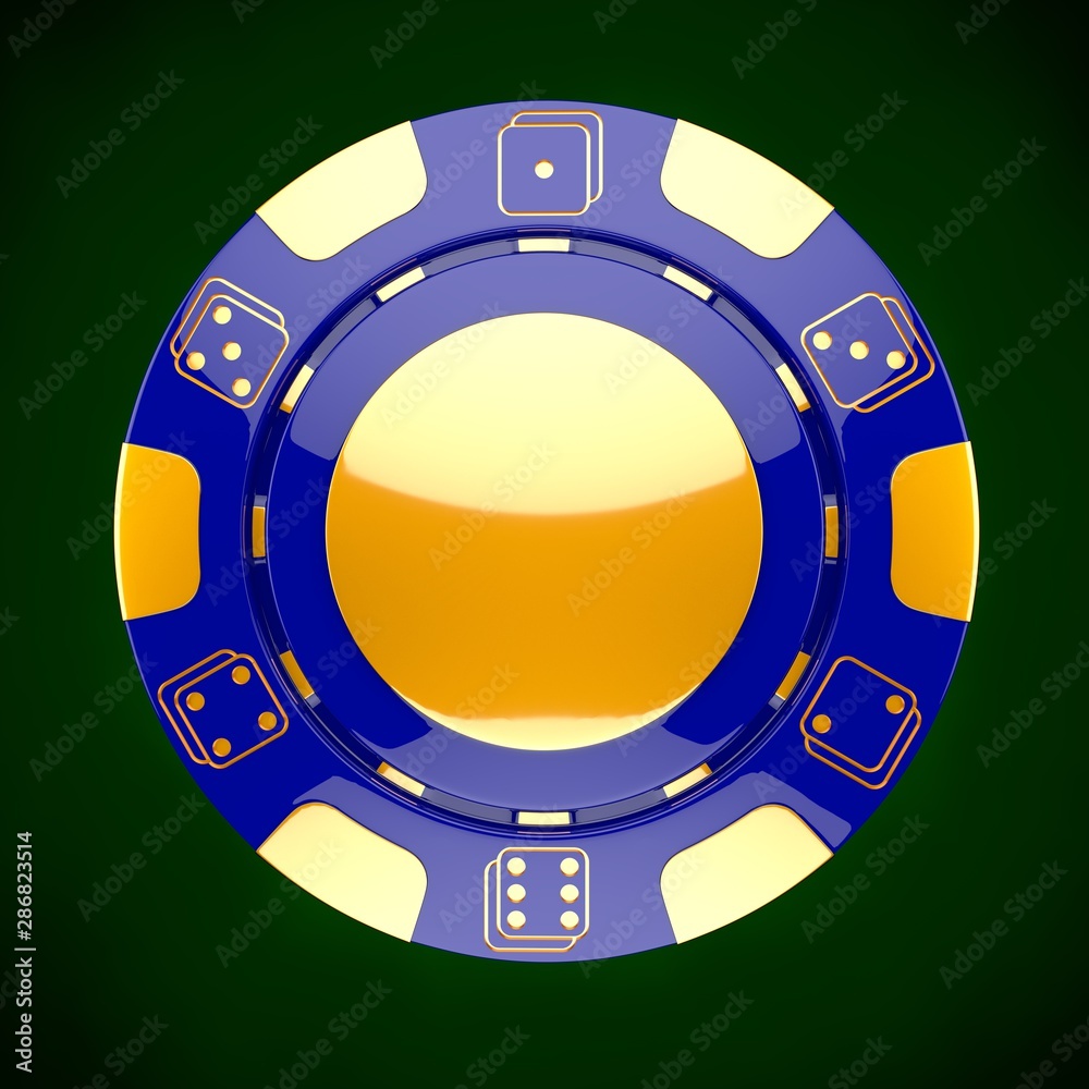 Blue Poker Chip