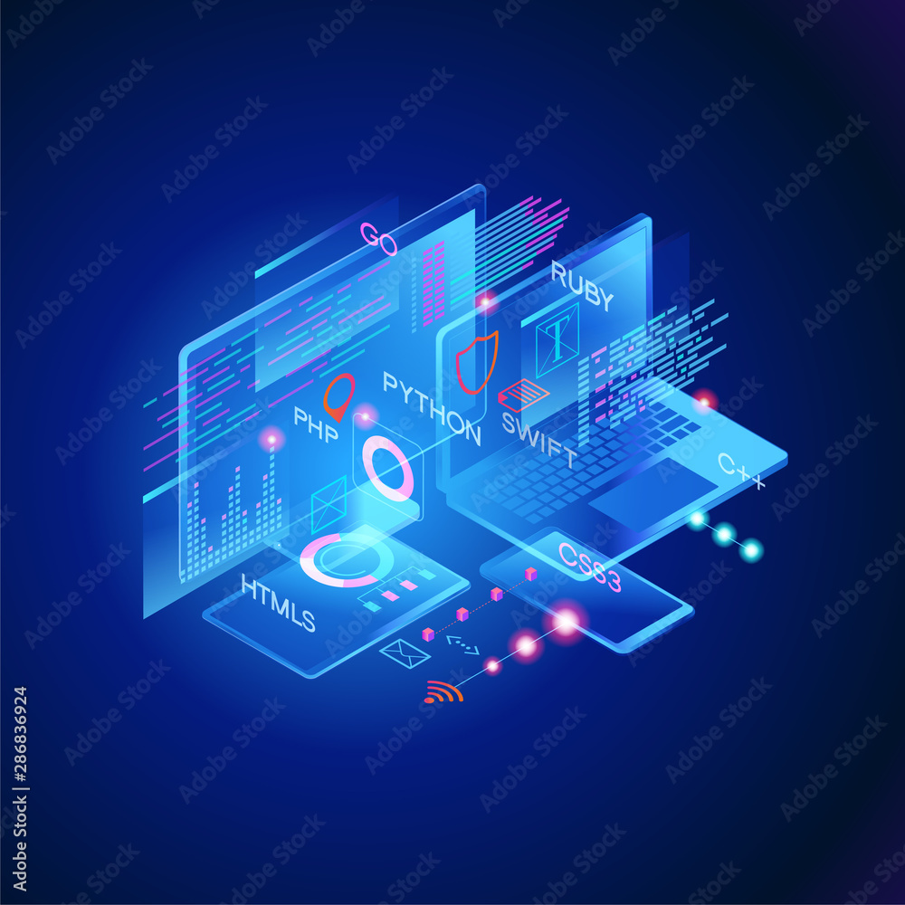 Programming web banner Stock Vector | Adobe Stock