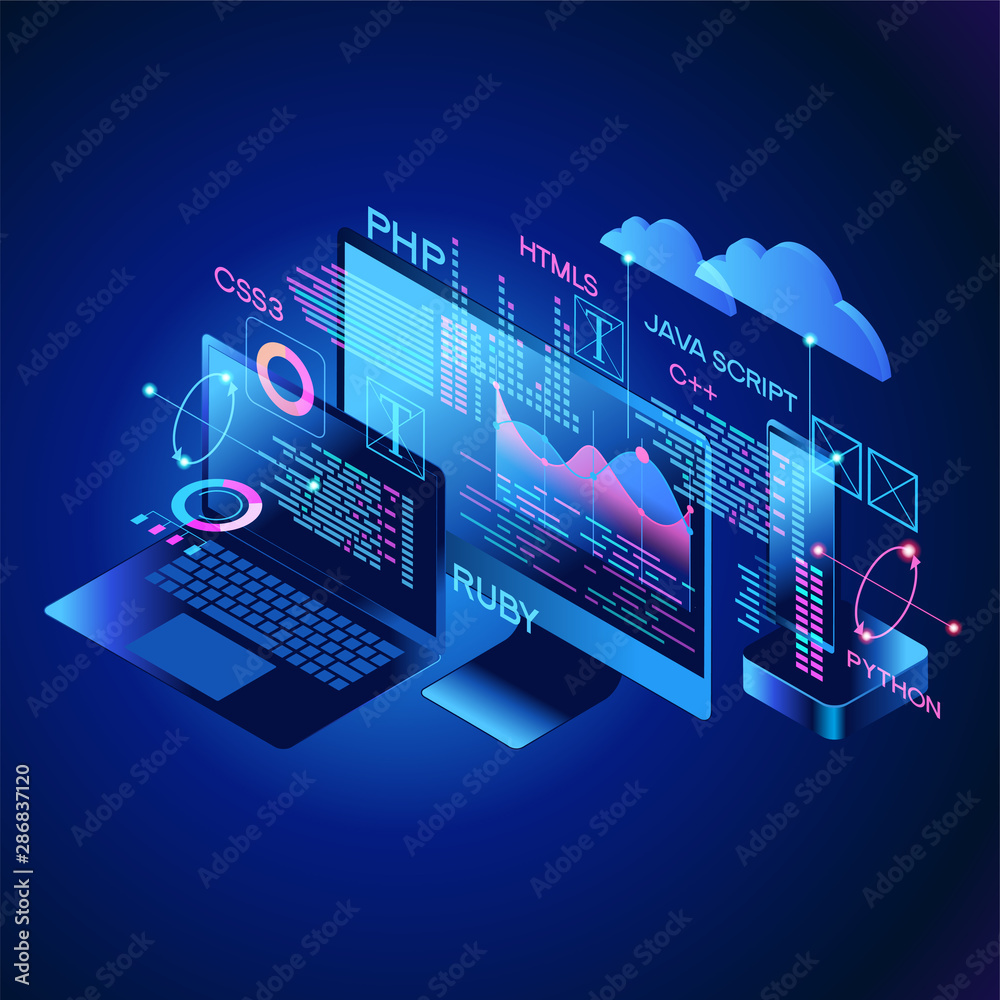 Programming web banner Stock Vector | Adobe Stock