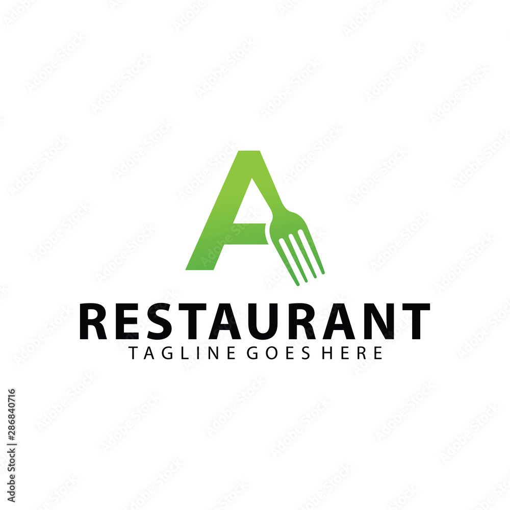 Letter Initial A for Food Restaurant Icon Logo design inspiration Stock ...