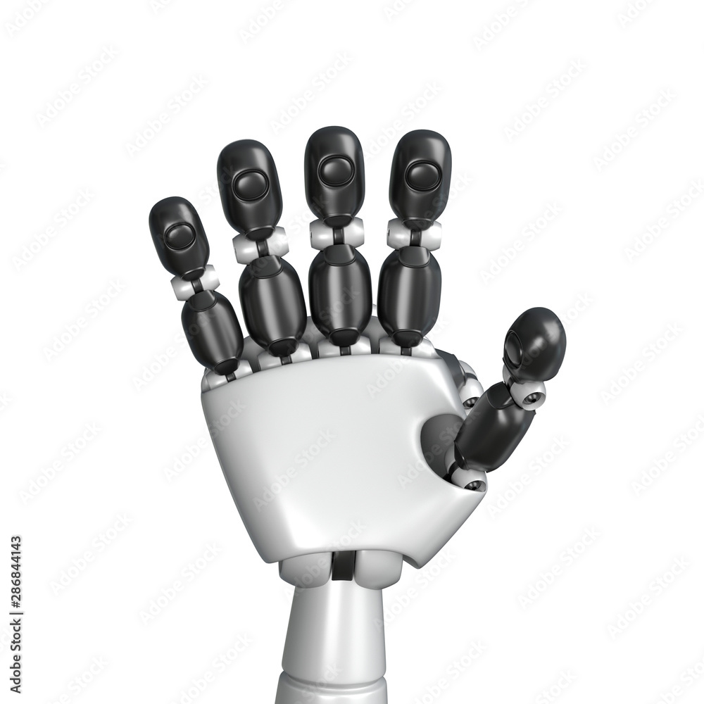Count by robot hand. Robot fingers shows numbers. Counting and ...