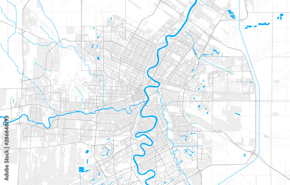 Rich detailed vector map of Winnipeg, Manitoba, Canada Stock Vector ...