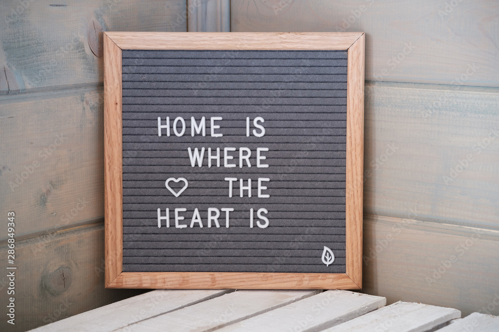 Grey lettering Board with felt coating in wooden frame with English ...