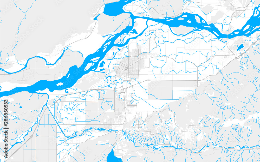 Rich detailed vector map of Chilliwack, British Columbia, Canada Stock ...
