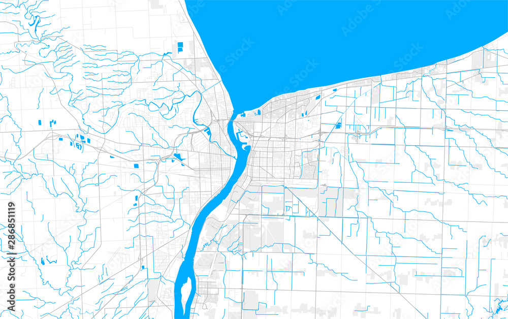 Rich detailed vector map of Sarnia, Ontario, Canada Stock Vector ...