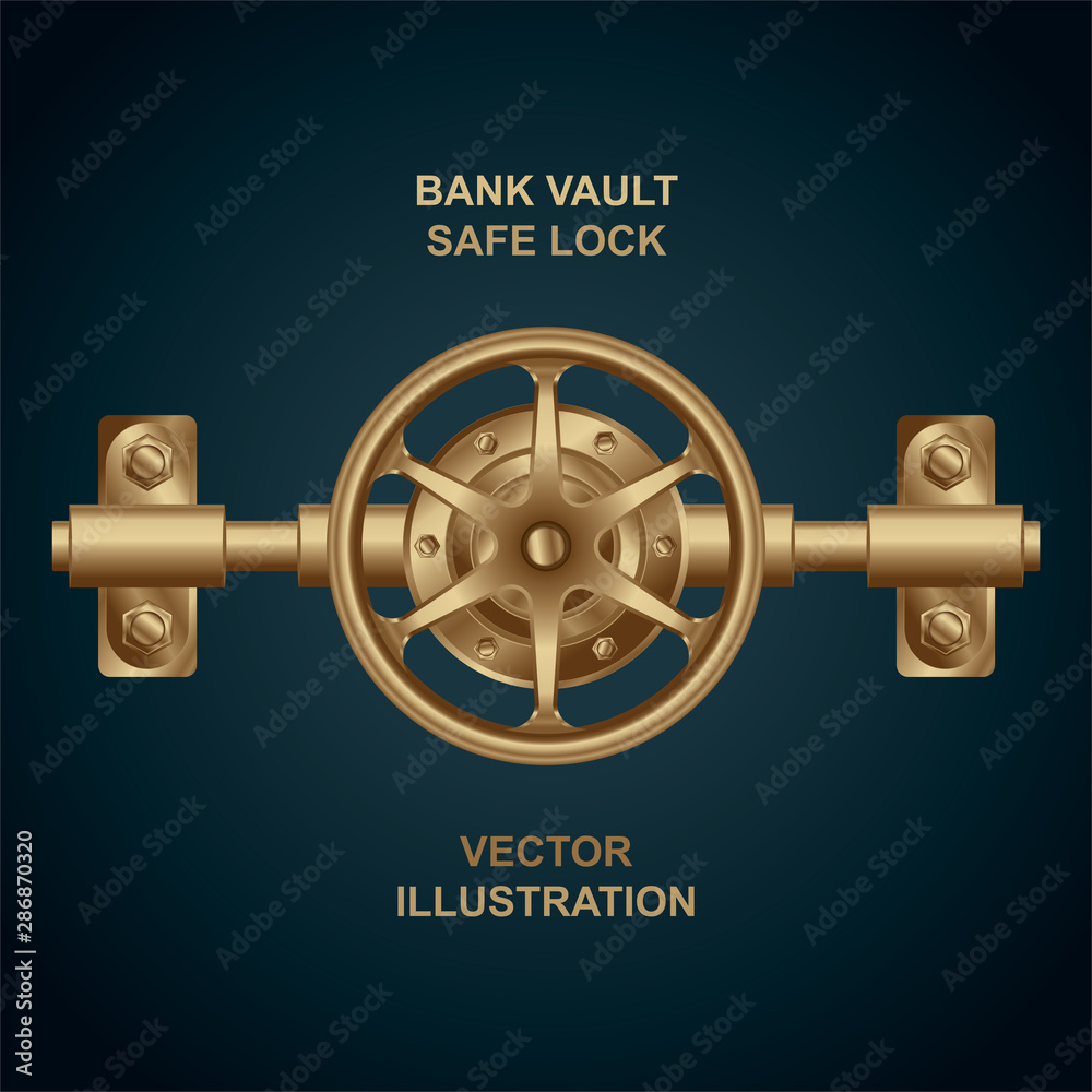 Safe lock mechanism. Bank safe lock system vector illustration. Part of ...