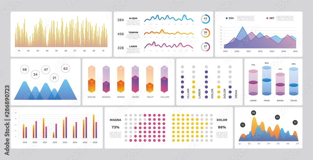 Infographic technology UI interface. Vector network management data ...