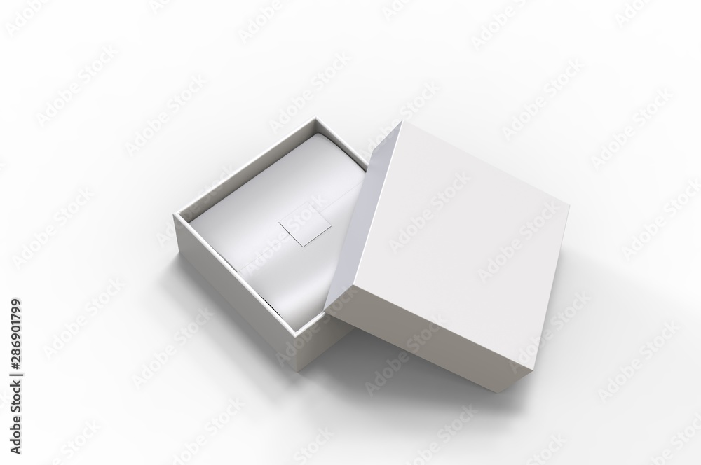 White blank hard cardboard box mock up template, 3d illustration. Stock ...