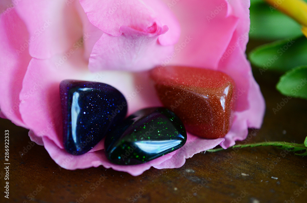 Tumbled Red Goldstone, Blue Goldstone, and Green Goldstone! Sparkling ...