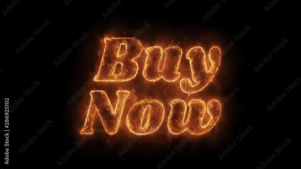 Buy Now Word Hot Animated Burning Realistic Fire Flame and Smoke ...