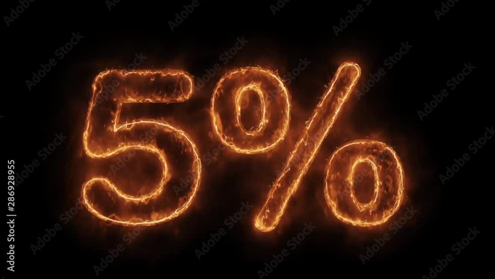 05% Percent Off Word Hot Animated Burning Realistic Fire Flame and ...
