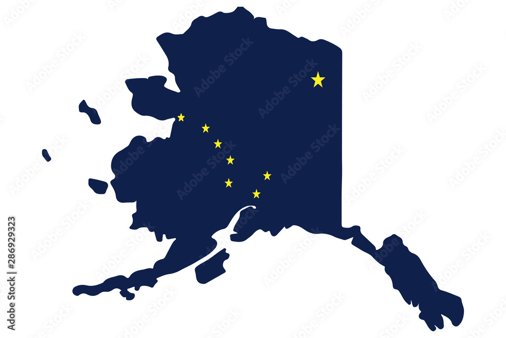 Map flag of the U.S. state of Alaska.Vector illustration Stock Vector ...