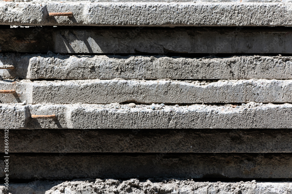 Concrete slabs for building new modern business center. Pattern of ...