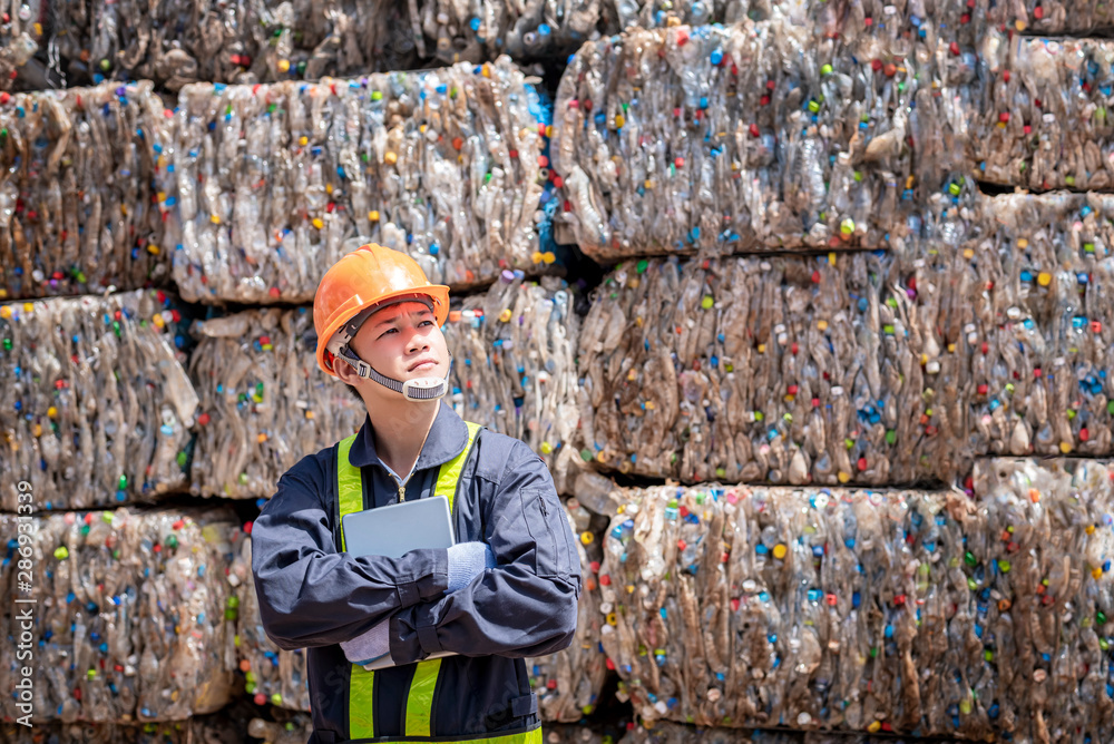 Engineer Standing, watching, thinking, embracing, almost On the back of ...