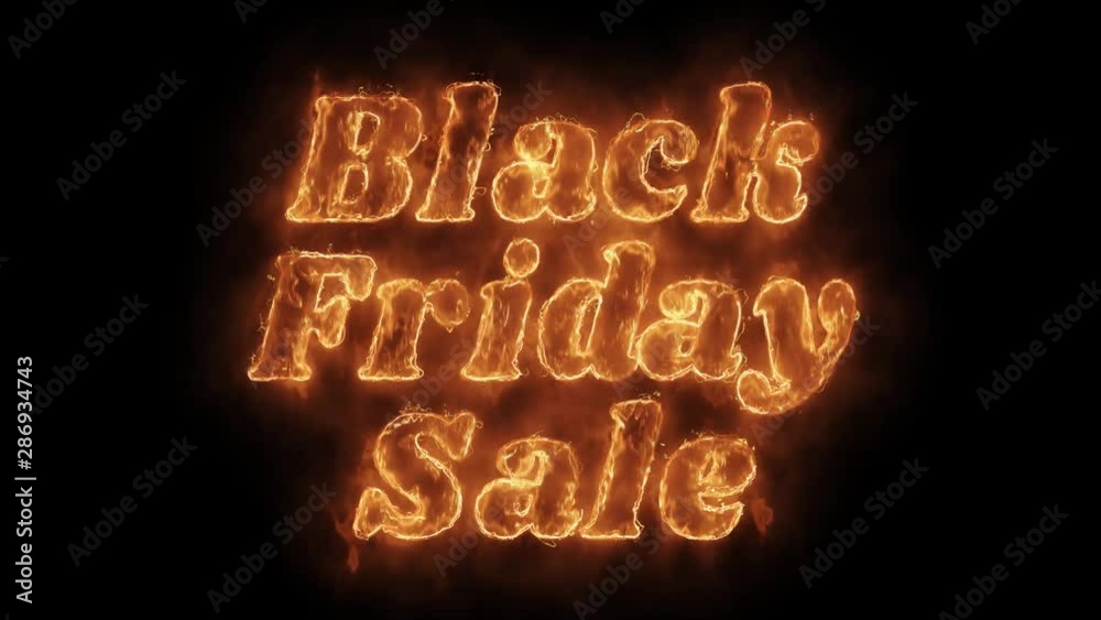 Black Friday Sale Word Hot Animated Burning Realistic Fire Flame and ...