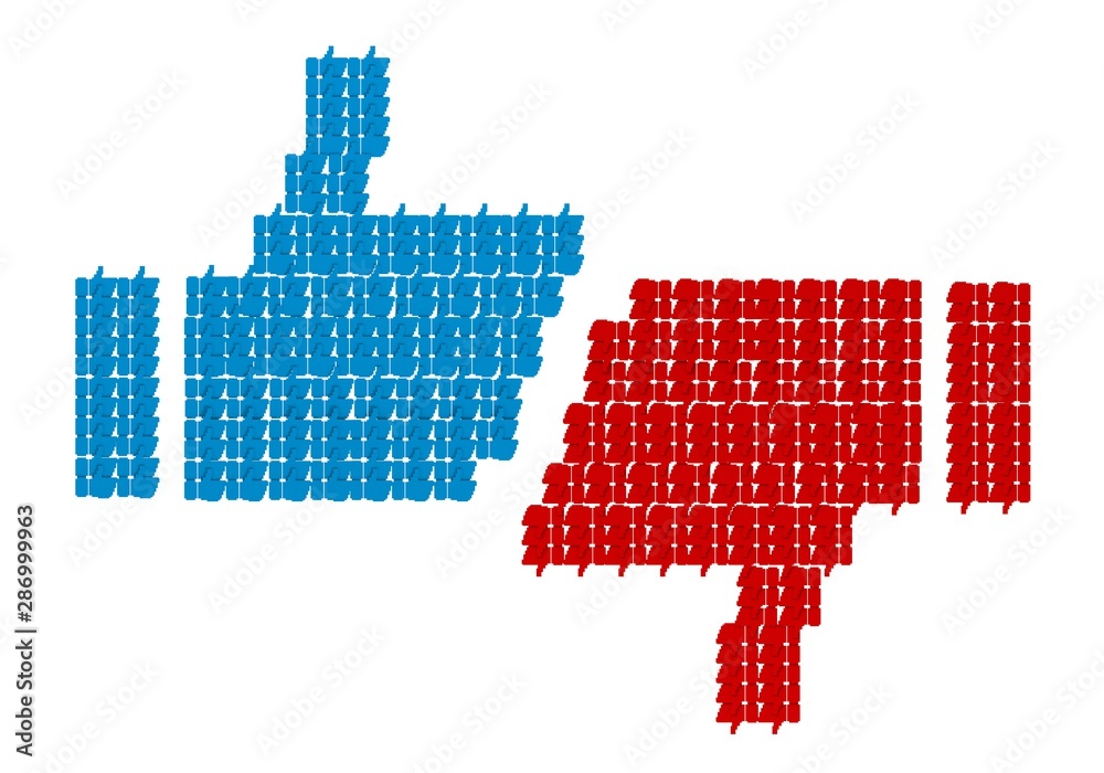 Like and unlike hand sign in pixel art style Stock Illustration | Adobe ...