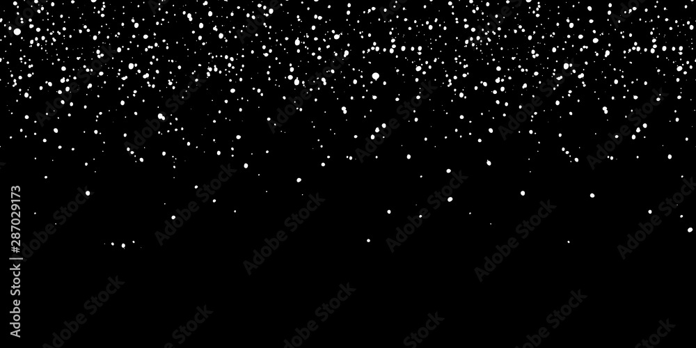 Snowfall overlay. Falling snow seamless banner for winter decorations ...