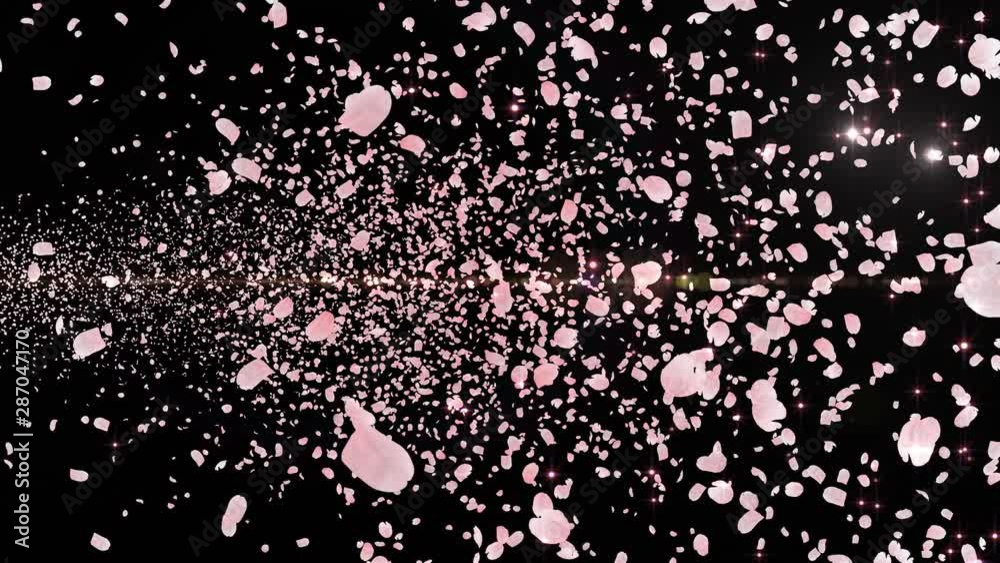 Cherry Blossom Sakura Petals and Lens Flares Particles background Stock ...