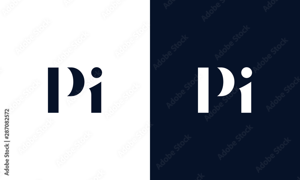 Abstract letter PI logo. This logo icon incorporate with abstract shape ...