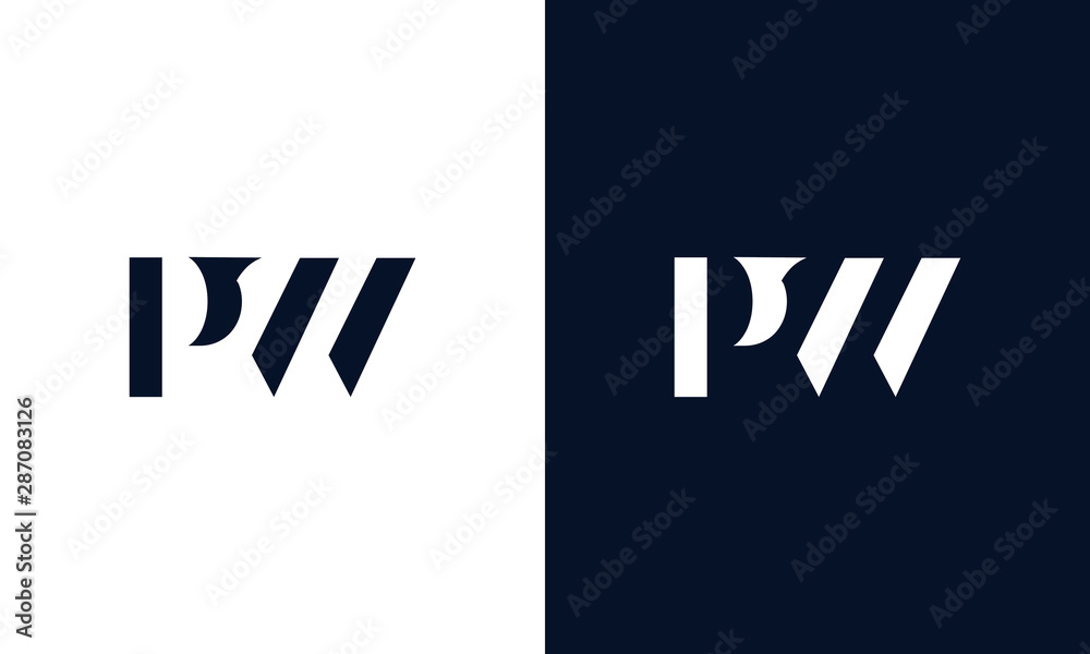 Abstract letter PW logo. This logo icon incorporate with abstract shape ...