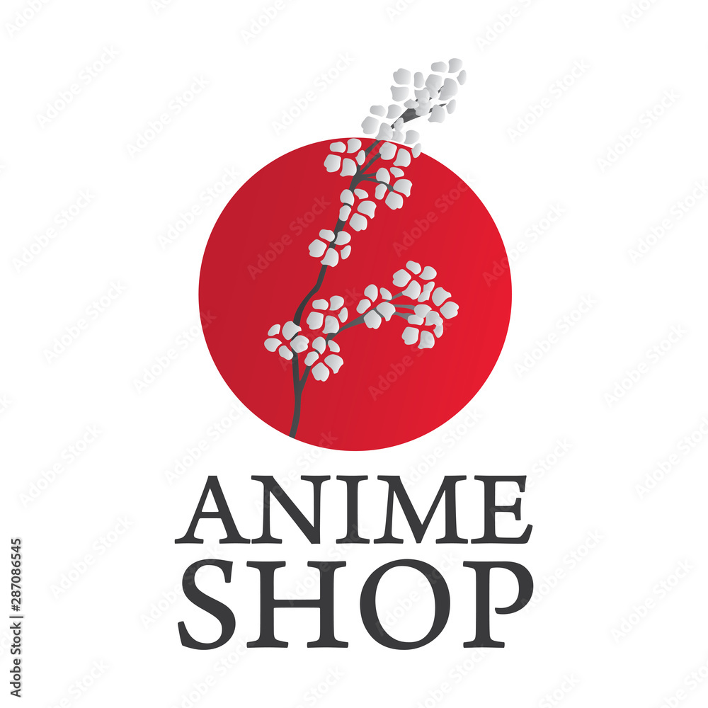 Vector logo for anime and souvenir shop Stock Vector | Adobe Stock