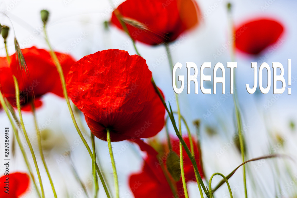 Writing note showing Great Job. Business concept for used praising ...