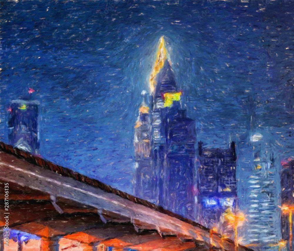 City Scene Painting