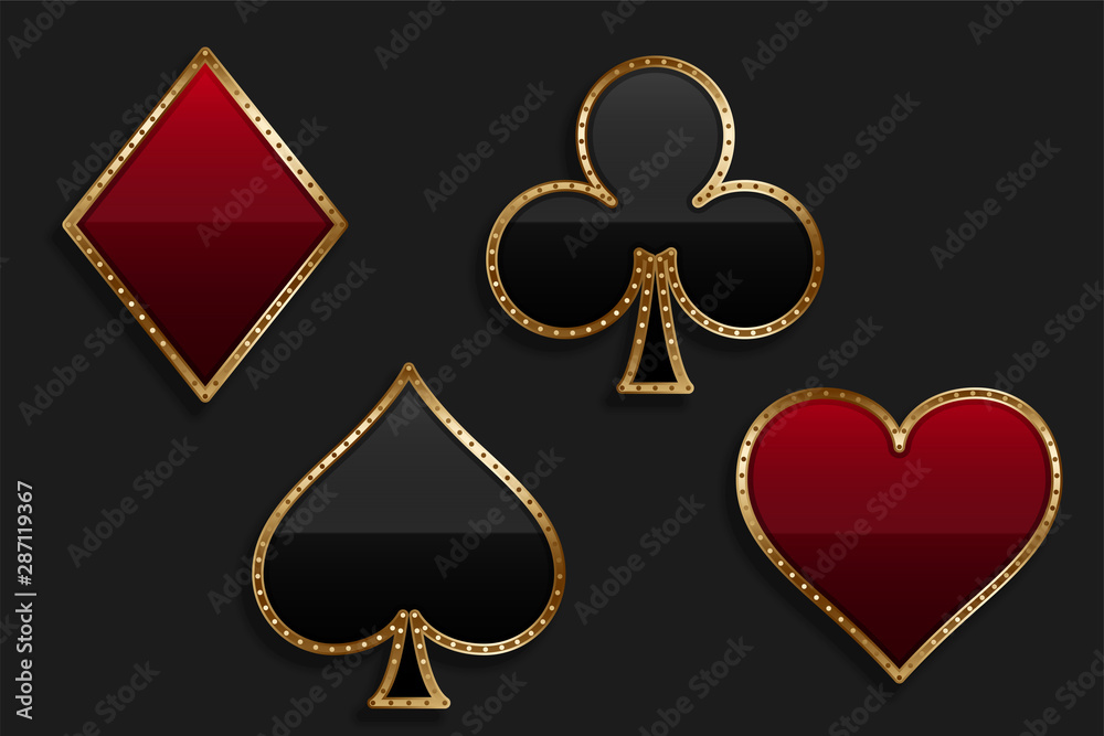 playing card suit symbol in shiny luxury style Stock Vector | Adobe Stock