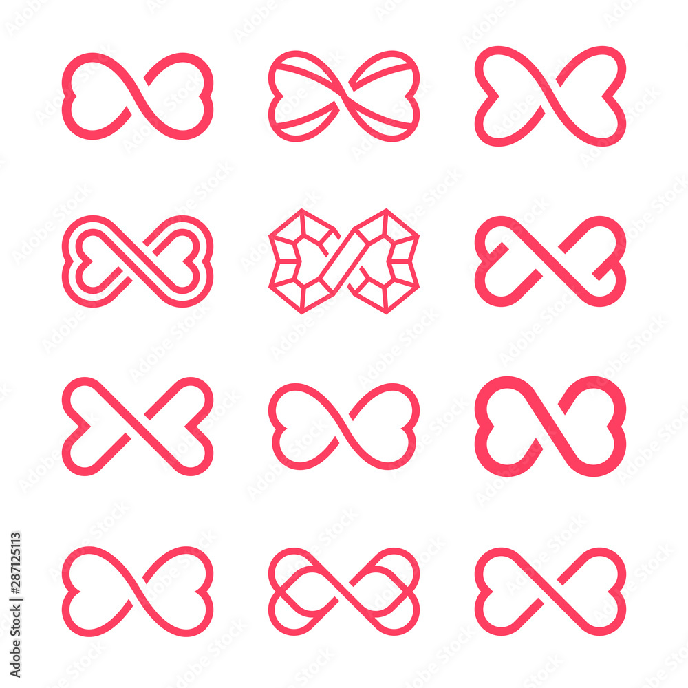 Infinity Symbol With Two Hearts