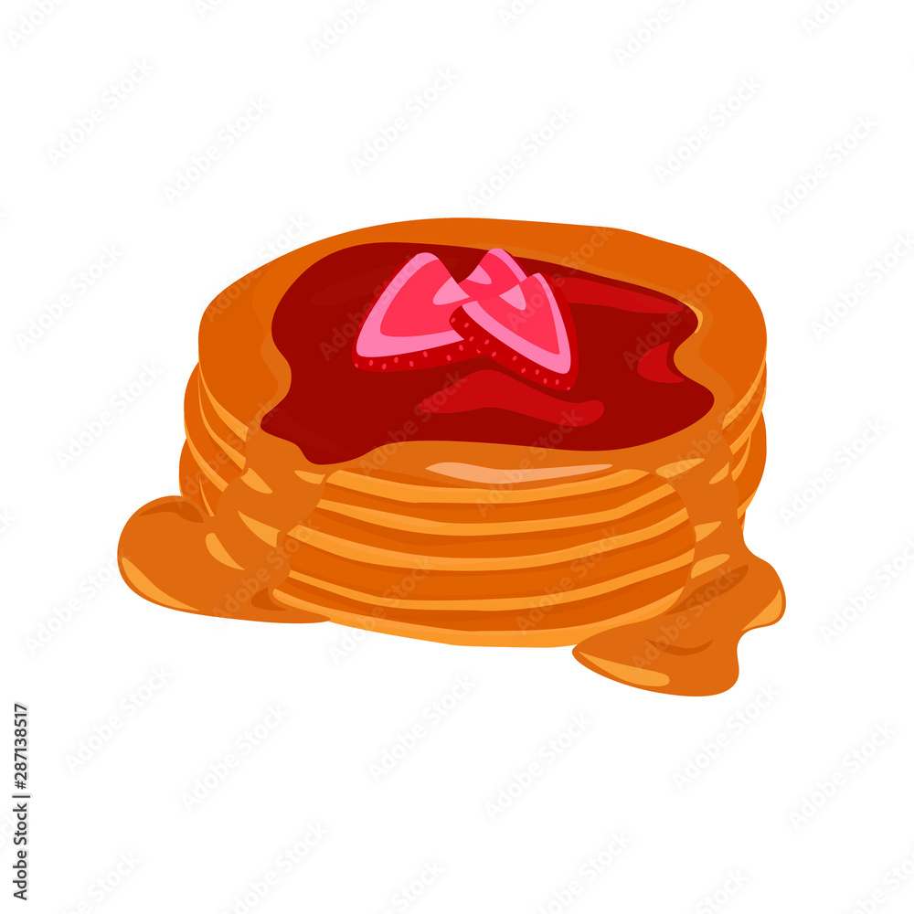Pancake stack vector isolated clip-art, cartoon style illustration ...
