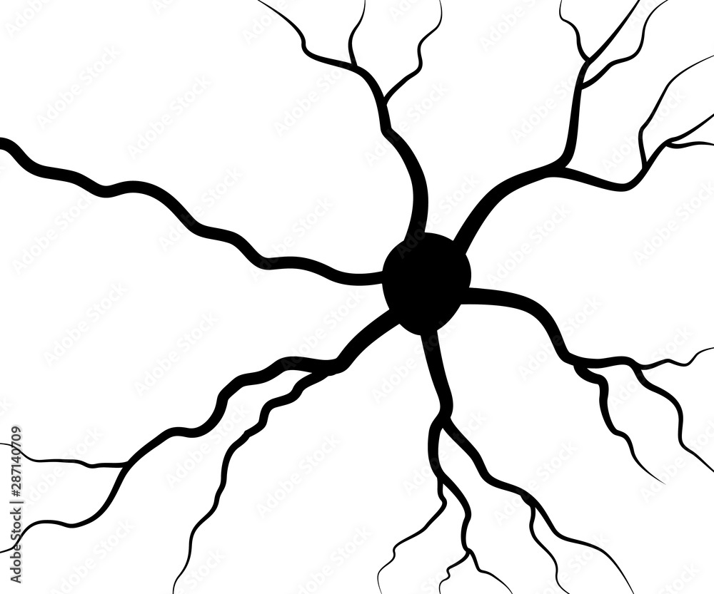 Black human neuron. Neural network technology science medicine anatomy ...