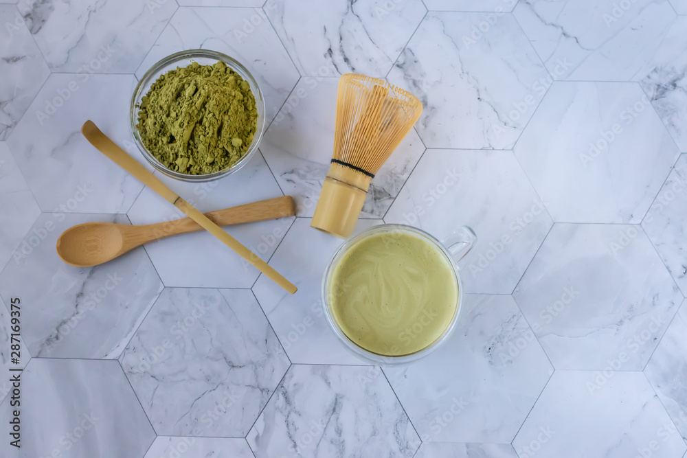 Matcha green tea with froth is a tasty way to enjoy energy and health ...
