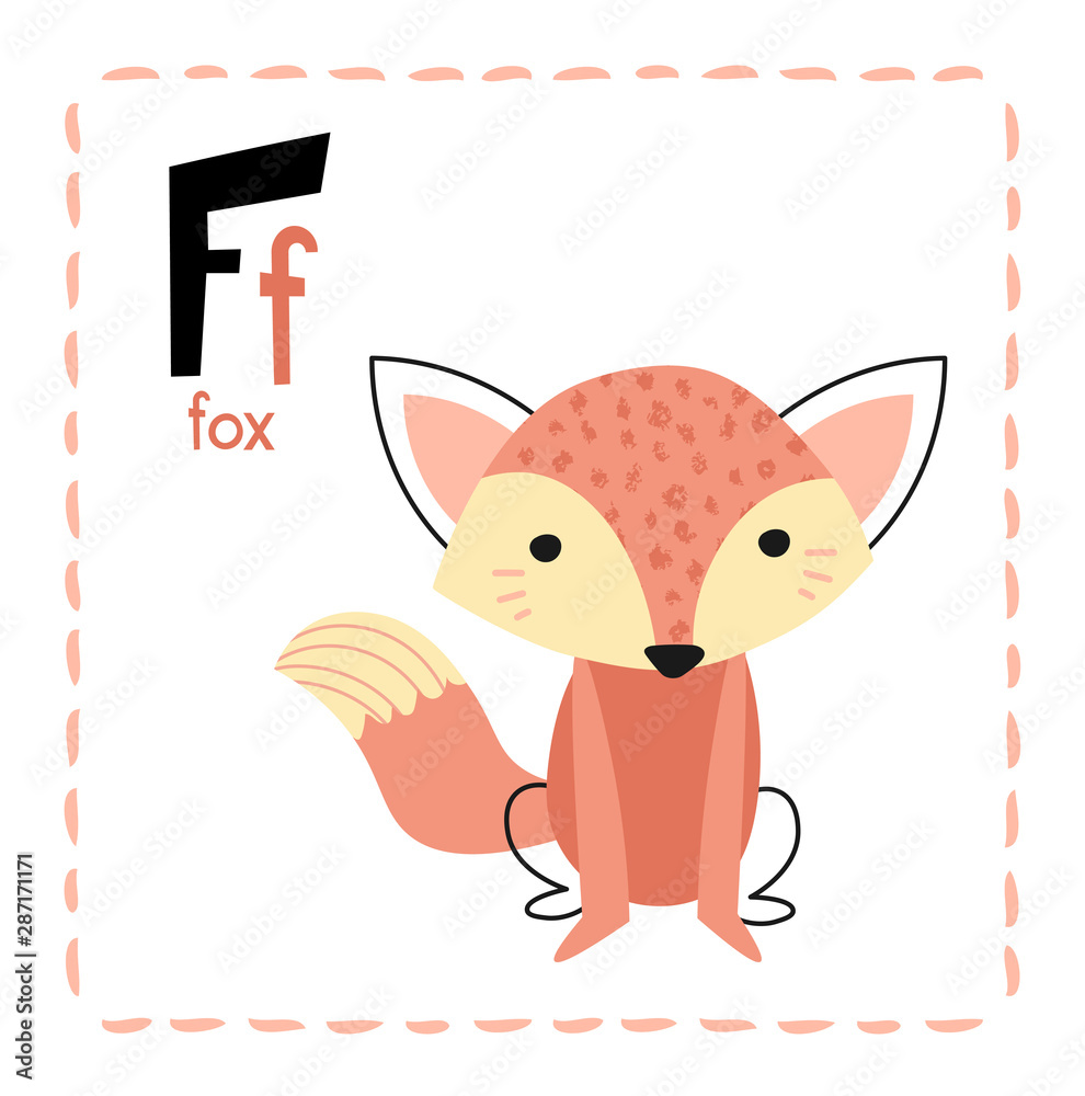 Letter F. Funny Alphabet for young children. Learning English for kids ...