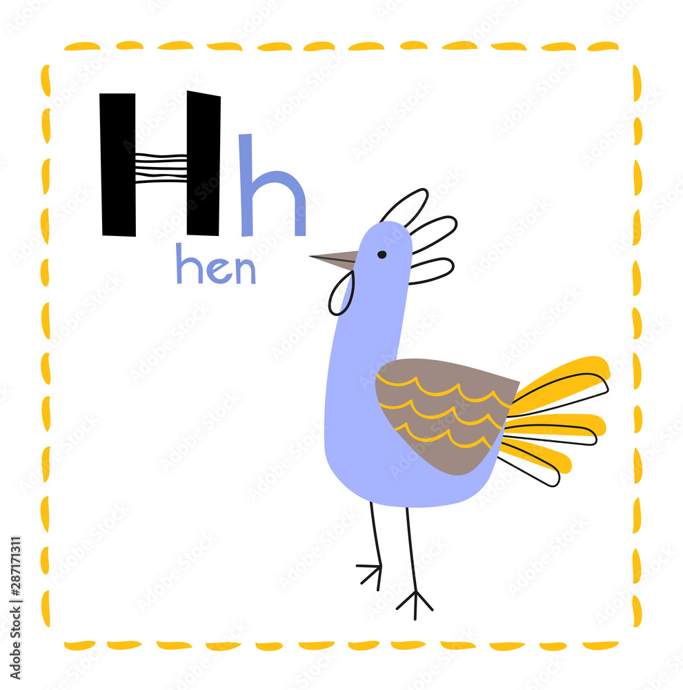 Letter H. Funny Alphabet for young children. Learning English for kids ...