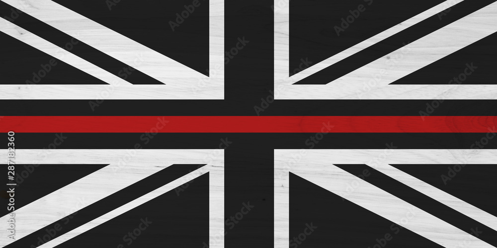 British thin red line flag with wood texture Stock Photo | Adobe Stock