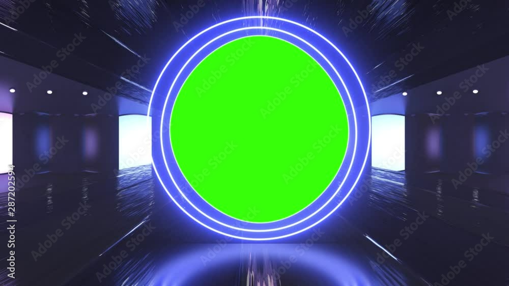 Vidéo Stock Abstract creative neon, led light tunnel and neon circle ...