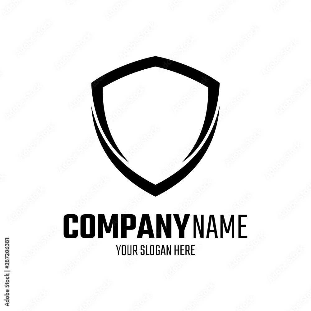 shield logo template ready for use, shielding icon in black and white ...