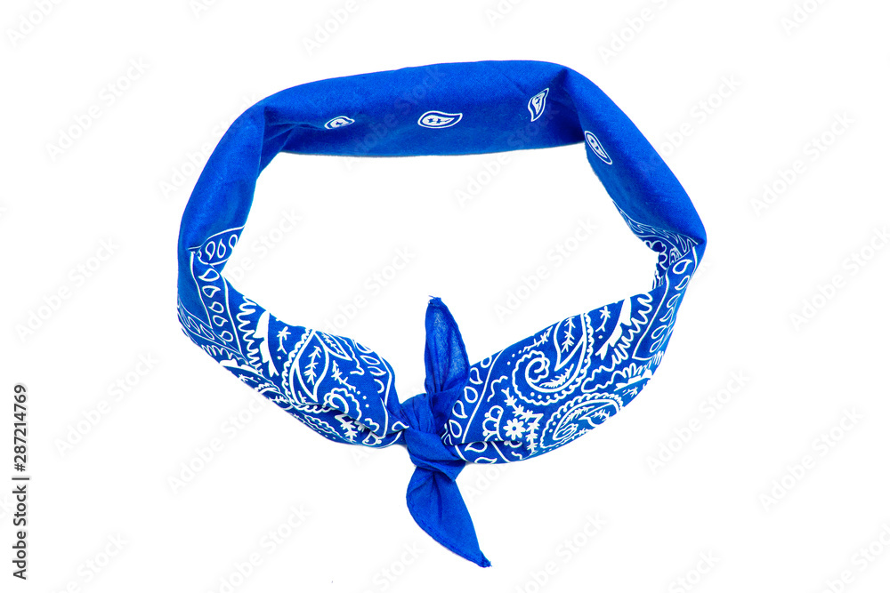 Blue bandana isolated on white background Stock Photo | Adobe Stock