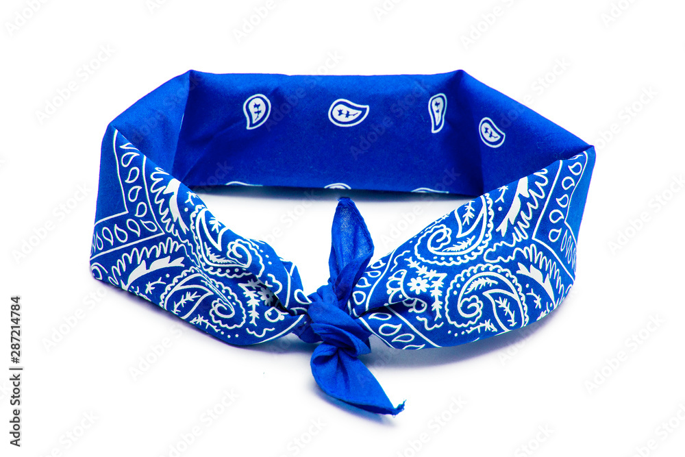 Blue bandana isolated on white background Stock Photo | Adobe Stock