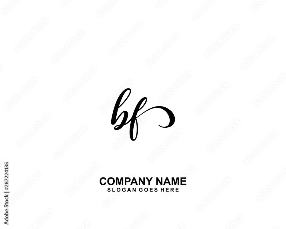 Fototapeta dżungla dla dzieci BF Initial handwriting logo vector ...