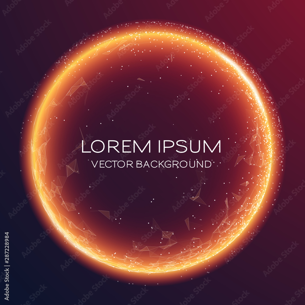 Abstract Vector Colorful Mesh Sphere On Black Background Big Data Plexus Effec Futuristic