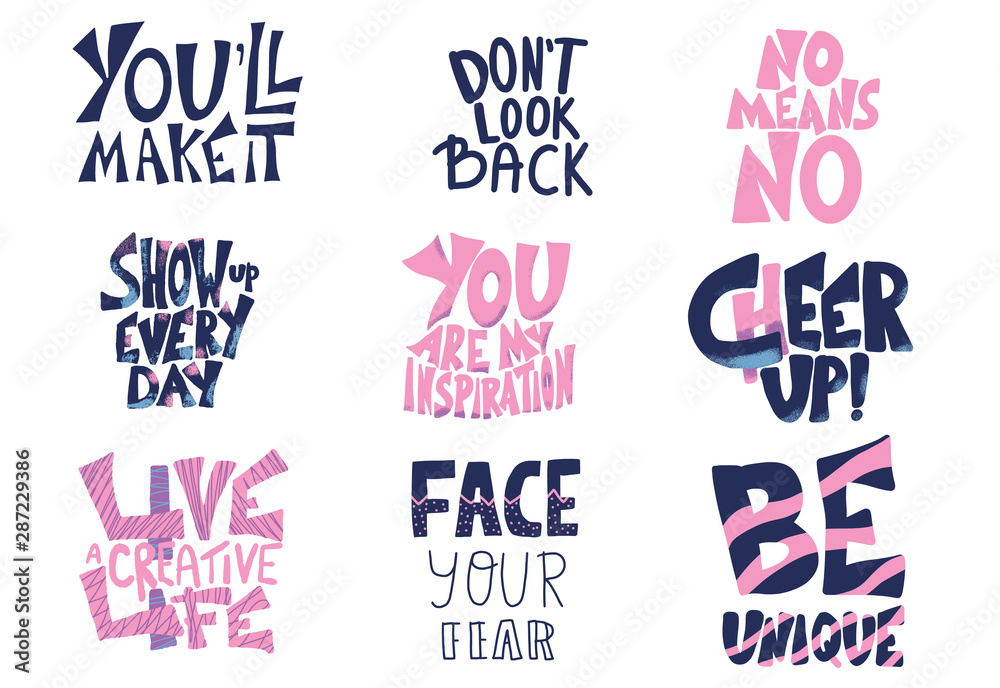 Set of motivational quotes isolated. Vector text. Stock Vector | Adobe ...