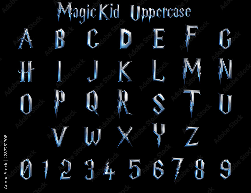 Magic Kid Fantasy Alphabet - 3D illustration Stock Illustration | Adobe ...